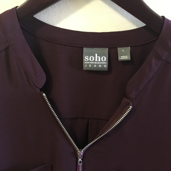 Soho Apparel | Tops | Soho Zip Front Blouse | Poshmark